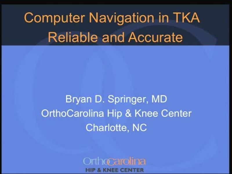 Computer Navigation in TKA - Reliable and Accurate - Orthogate